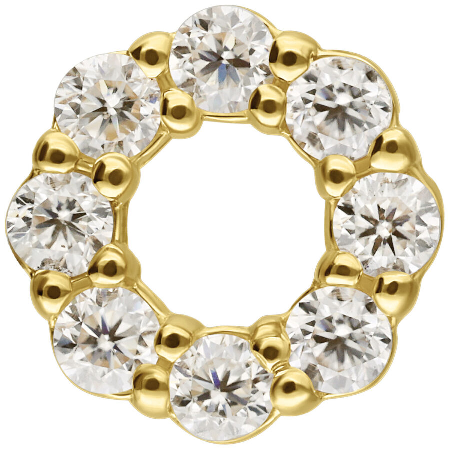 14K Gold Push-Fit Moissanit Wreath Attachment - The Wildcat Collection