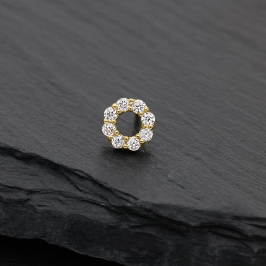 14K Gold Push-Fit Moissanit Wreath Attachment - The Wildcat Collection