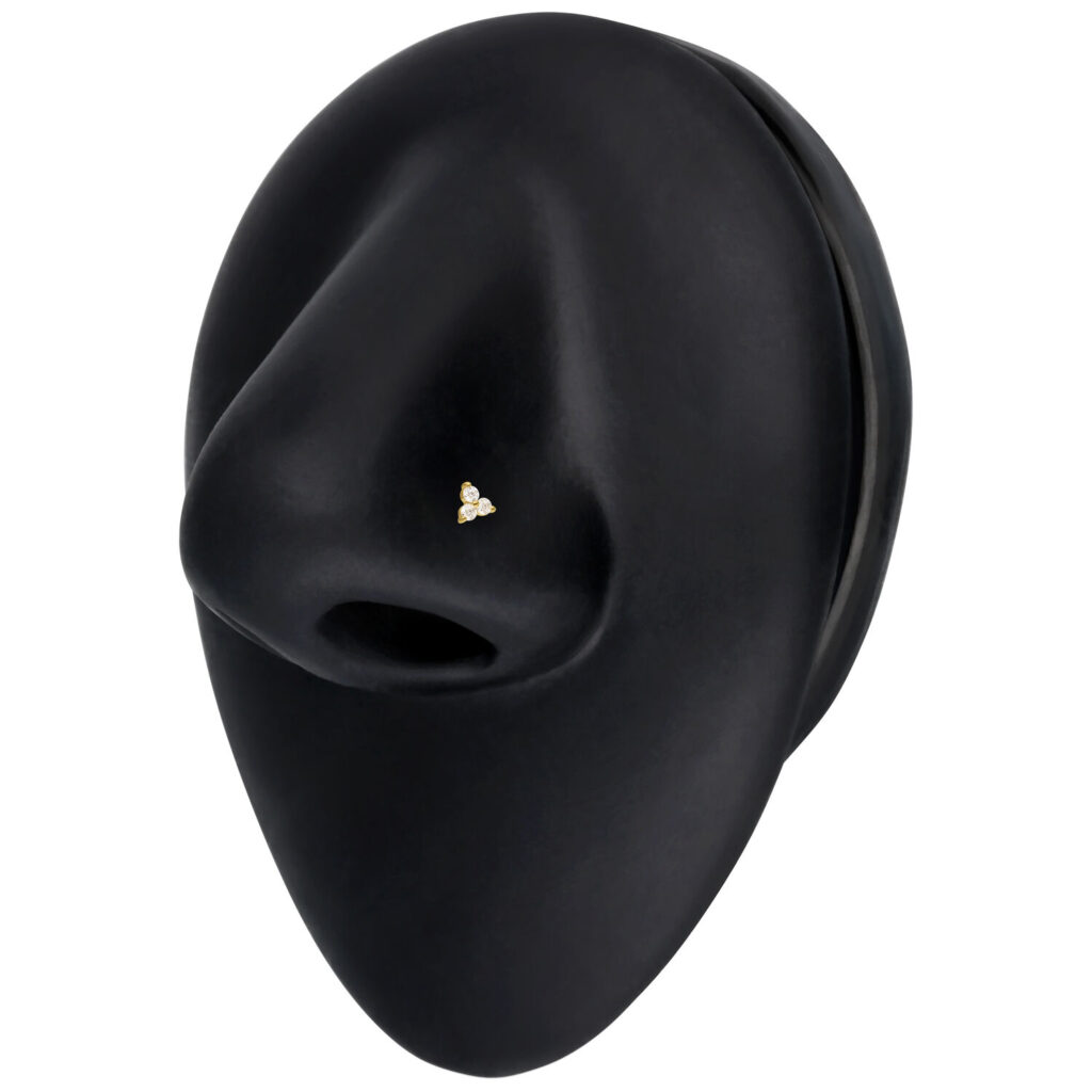 14K Moissanit Trinity Nosestud - The Wildcat Collection